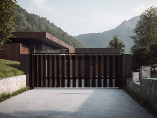 Entrance gate made of COR-TEN® steel - Bauhaus, minimalism. – IDEOVO ...