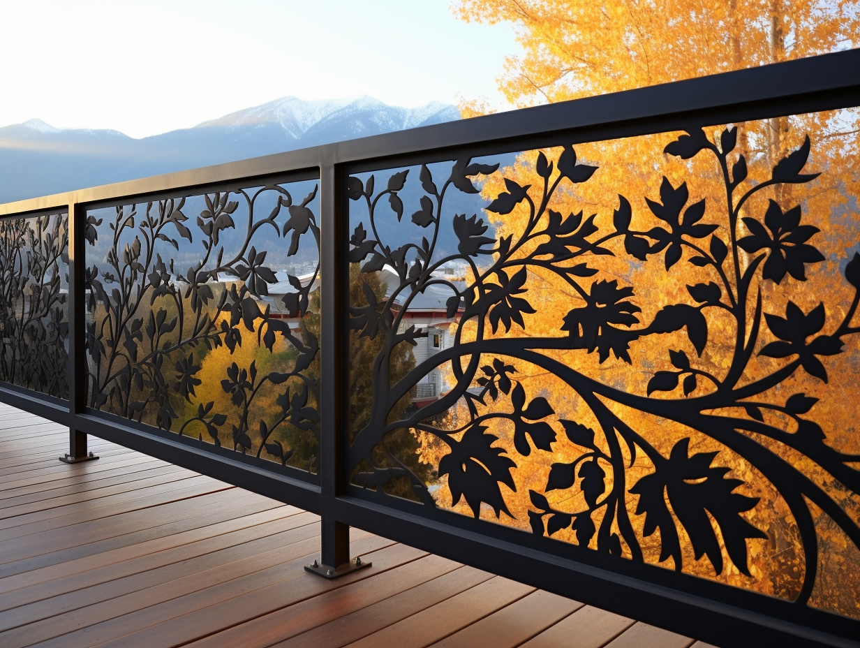 Decorative balustrade for balconies, terraces, stairs. Artistic blacks ...
