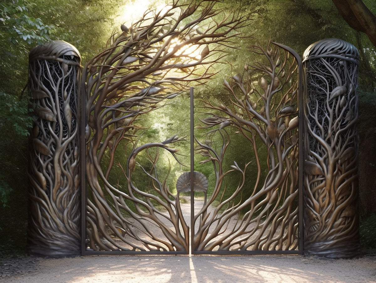 Entrance gate, steel, hand-forged to size - "Triglav" – IDEOVO ...